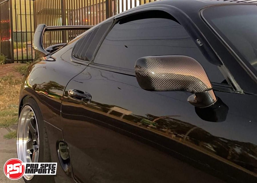 Carbon Fibre Mirror Covers for JDM RHD Supra Mk4 JZA80 – Pro Spec Imports